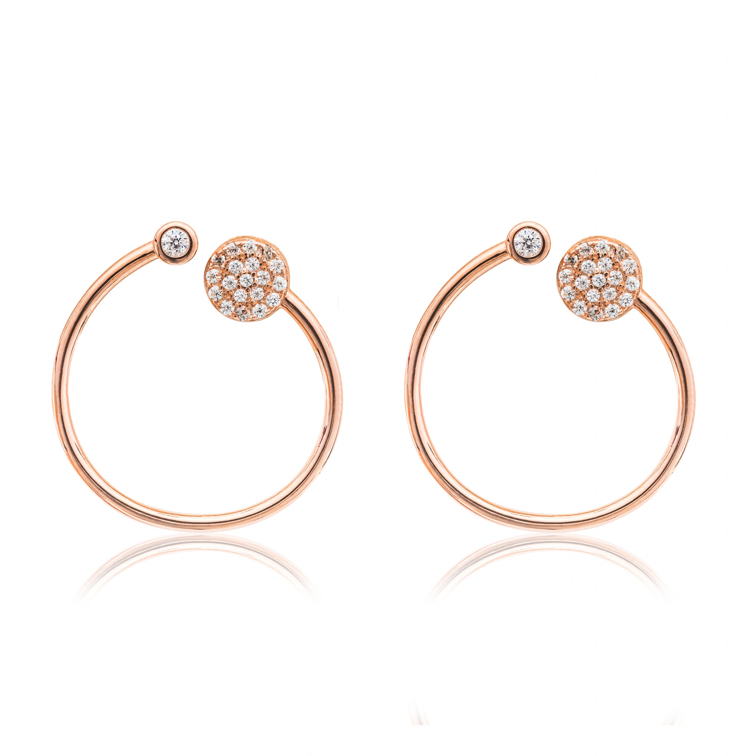 Stoned Circles Rose Gold - Hoops Earrings – Silver & Co Jewelry